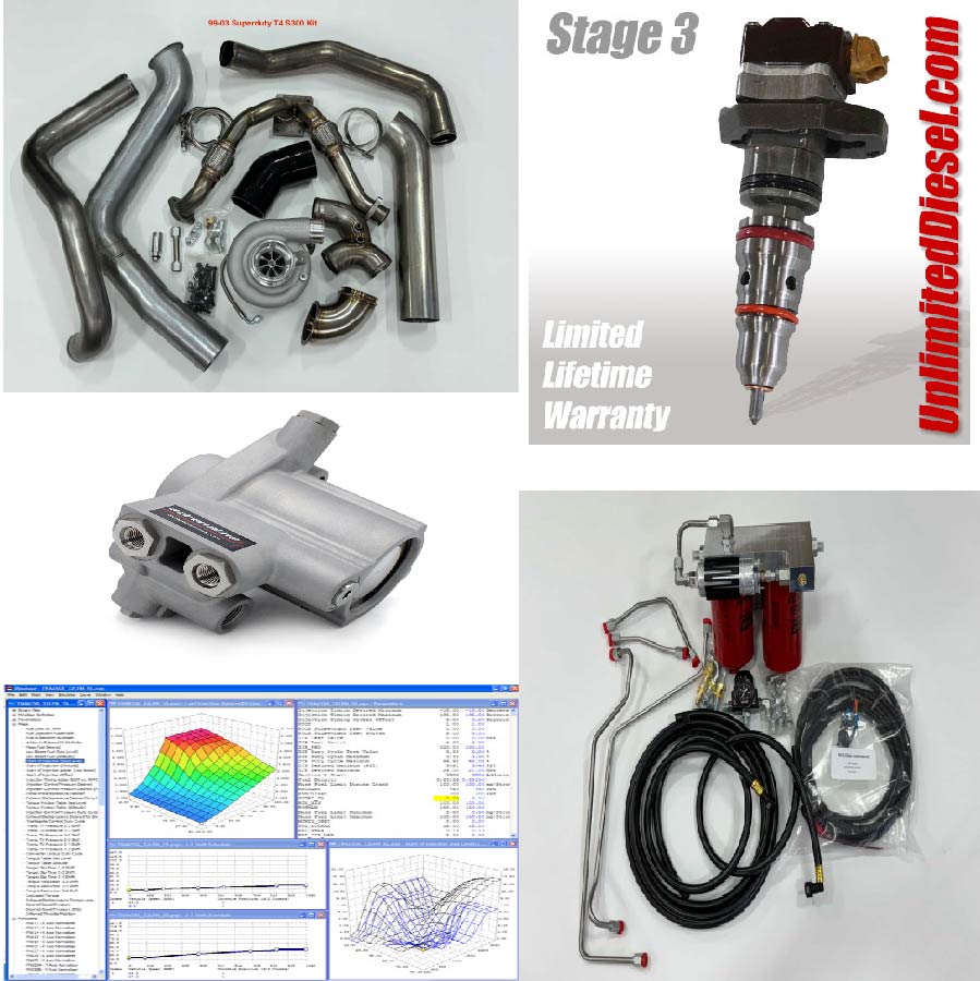 1994.5-1995 7.3L Powerstroke Performance Package, T4 Turbo Kit Package ...